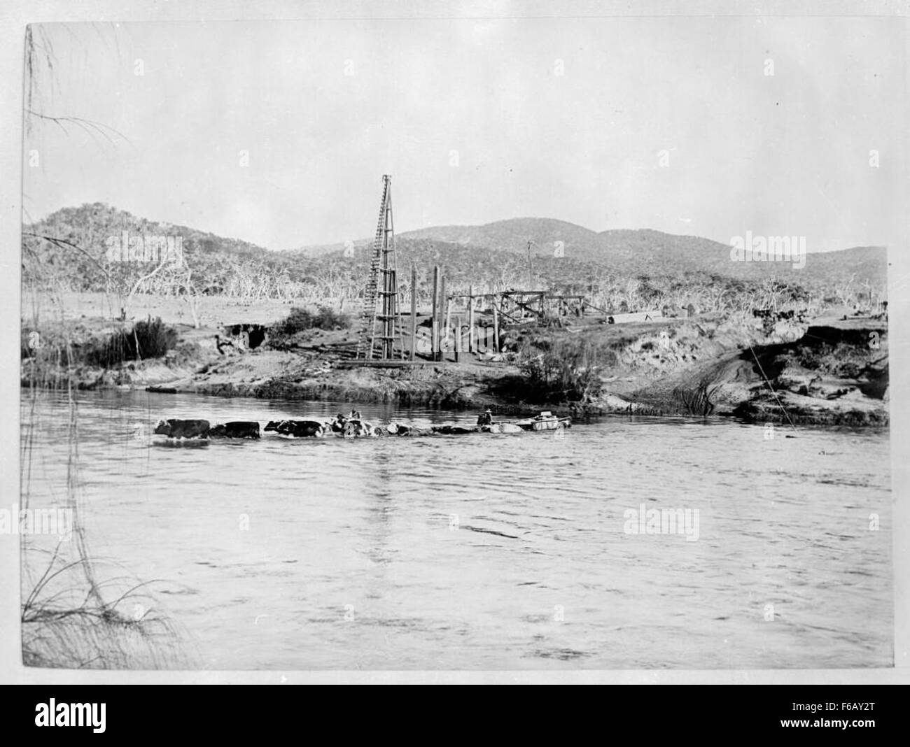 Tharwa Bridge over the Murrumbidgee River, 1894 O'Hanlon Stock Photo ...