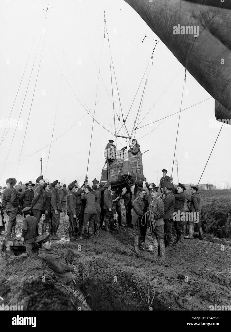 This image features a balloon from the 15th Kite Balloon Section ...