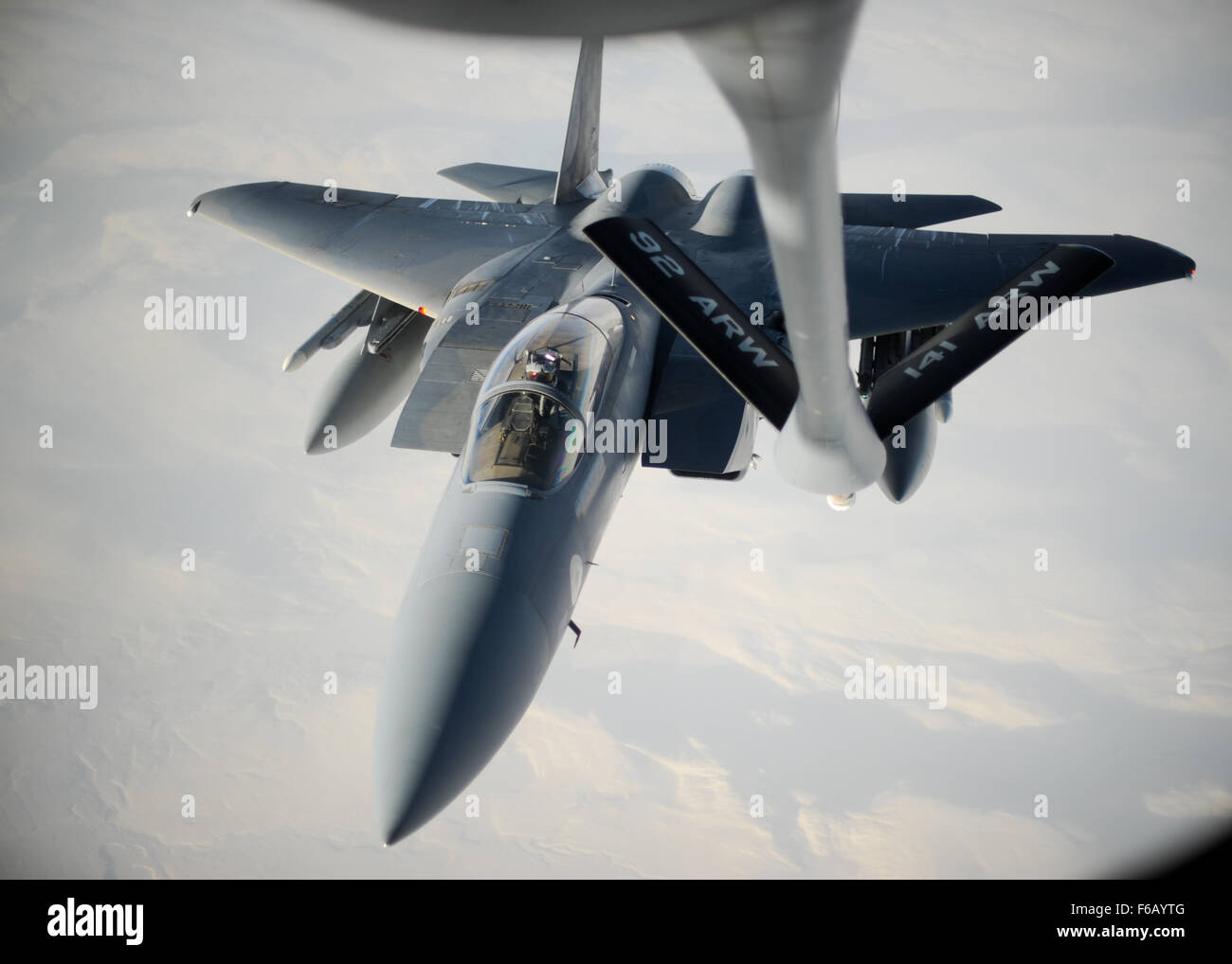 First Lt. Johnathan Pavan, 194th Fighter Squadron pilot, flies an F-15C ...