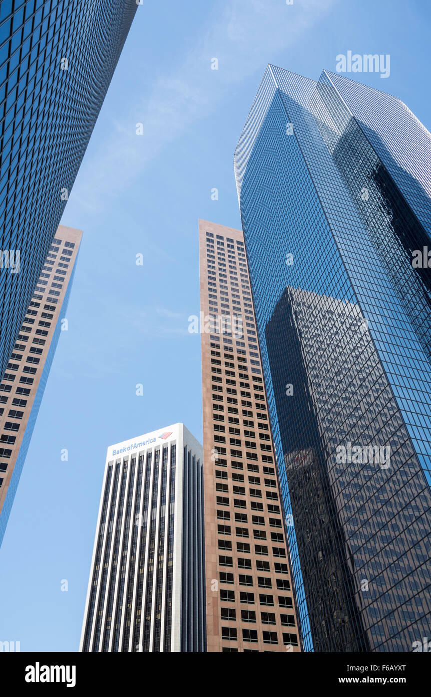 High-rise buildings, financial district, South Grand Avenue, Los ...