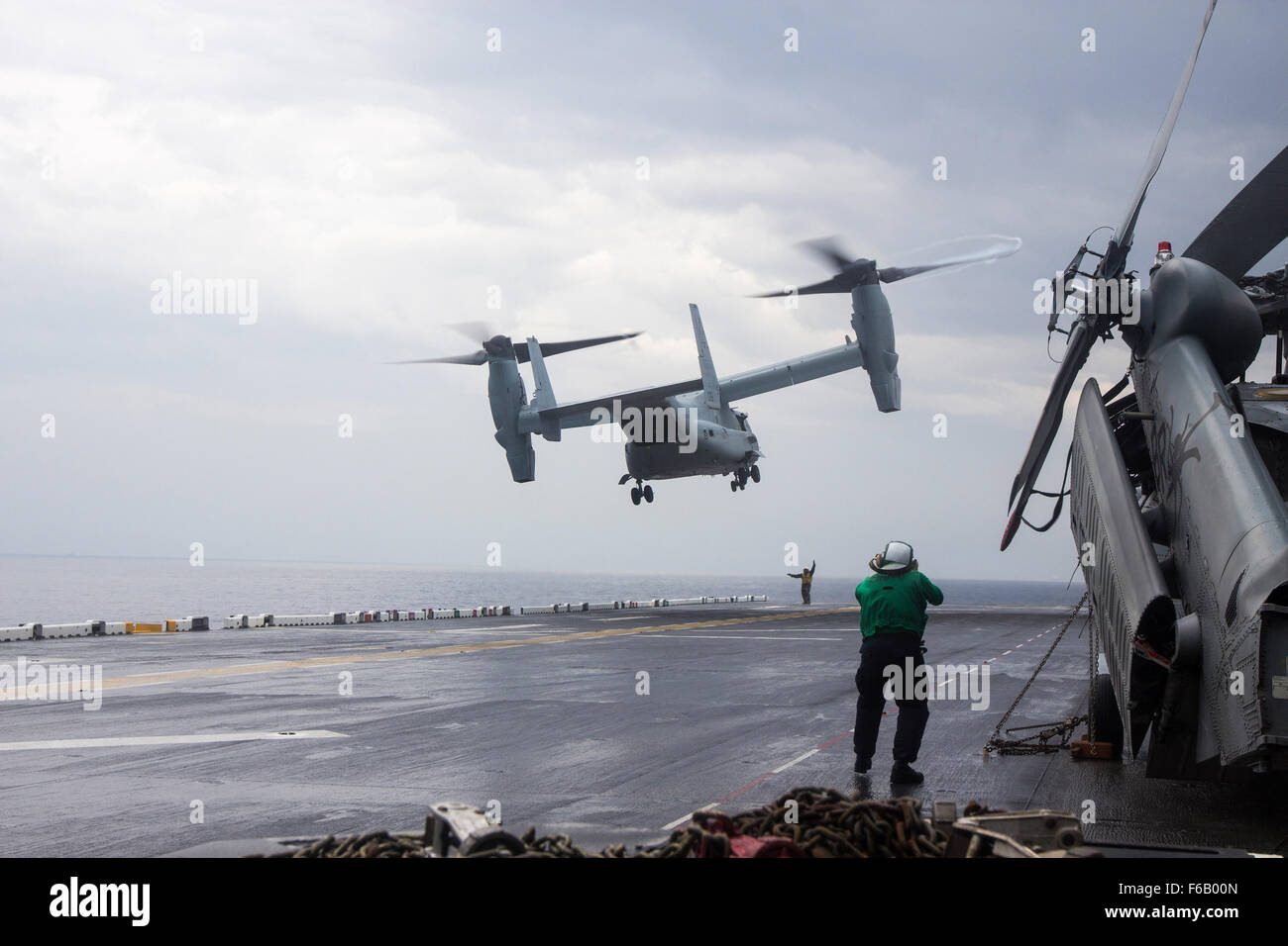 MEDITERRANEAN SEA (Oct. 21, 2015) A U.S. Marine Corps MV-22B Osprey assigned to Medium Tiltrotor ...
