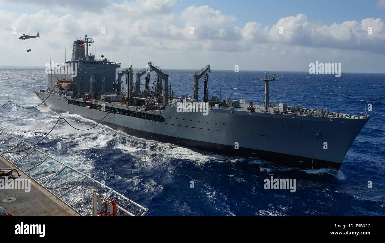 PHILIPPINE SEA (July 17, 2015) The fleet replenishment oiler USNS Pecos ...