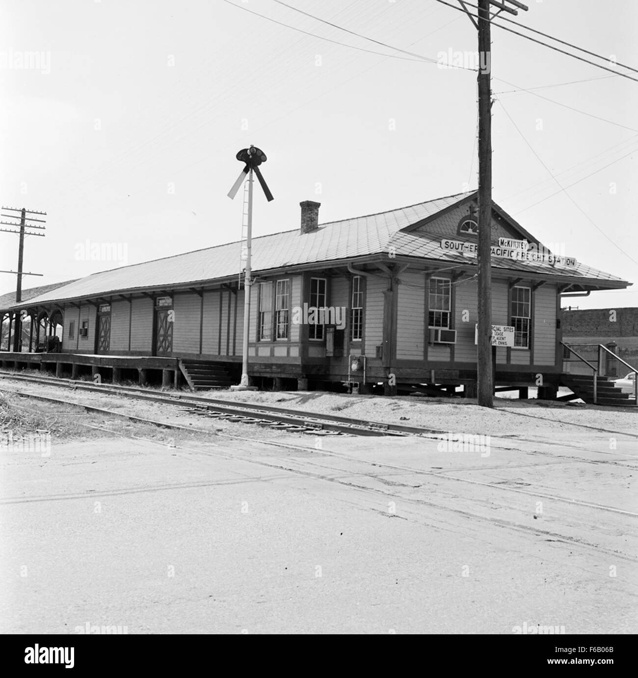 This historical image shows the Southern Pacific Railroad Station in ...