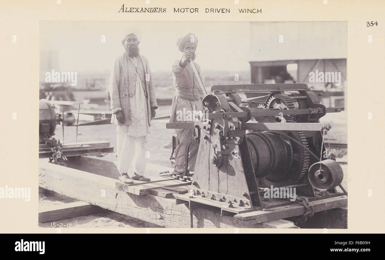 Alexander's motor-driven winch, designed for railroad bridge ...
