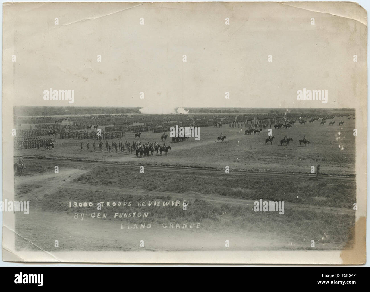 This historic photograph shows General Frederick Funston reviewing ...