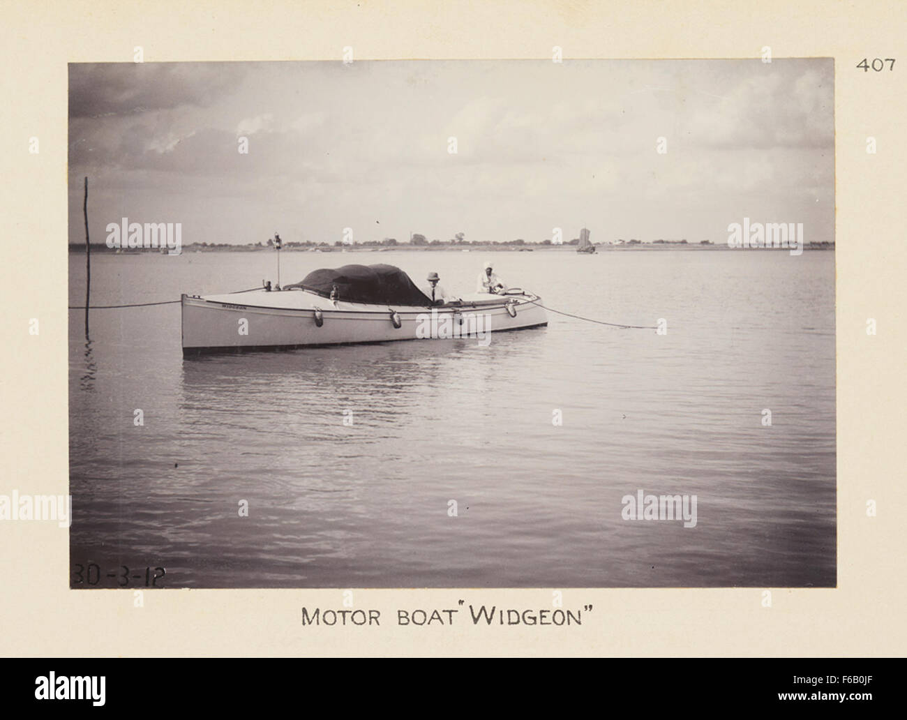 This image depicts the Motor Boat Widgeon, a vessel navigating a body ...
