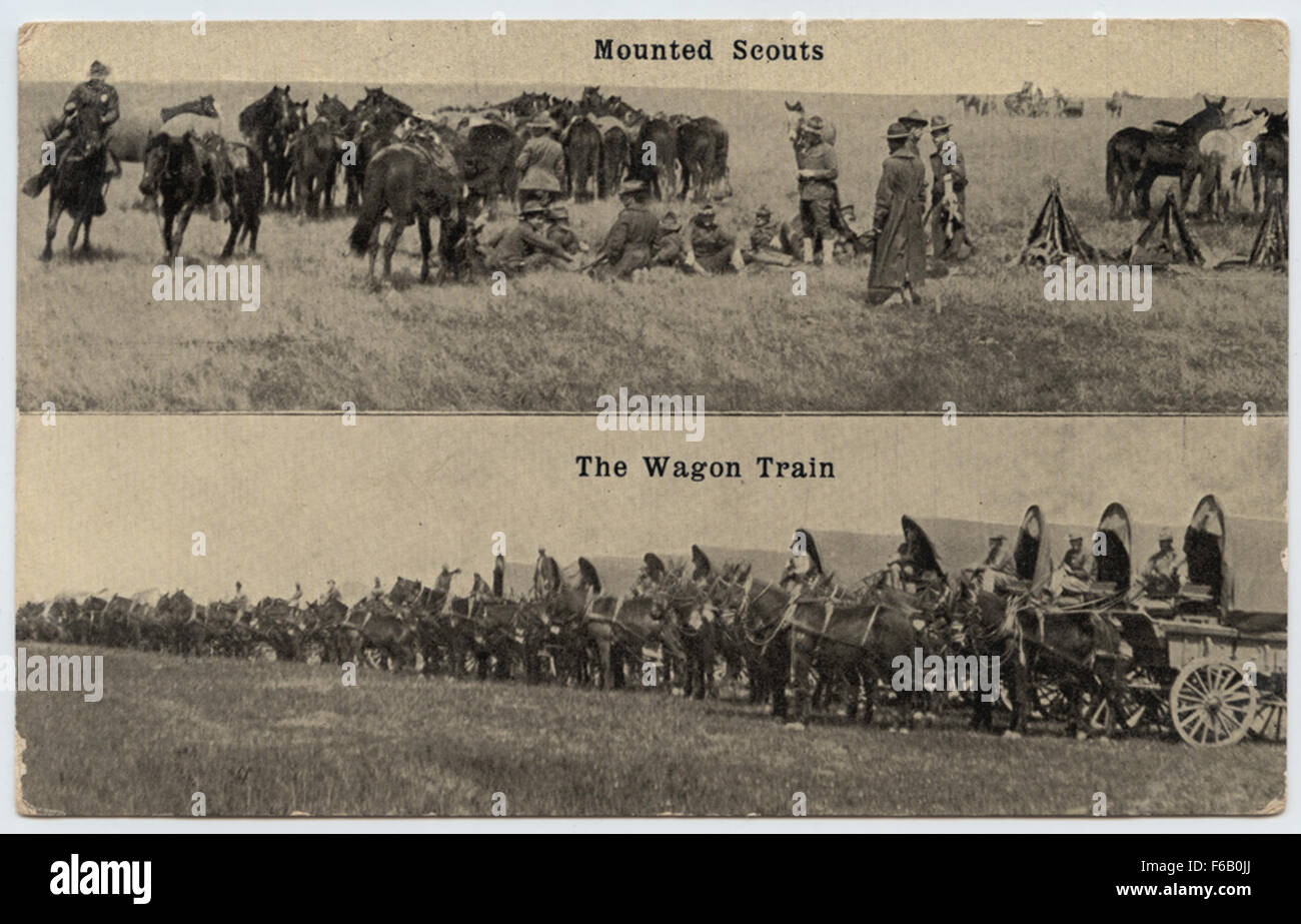 This historical photograph depicts mounted scouts during the Mexican ...