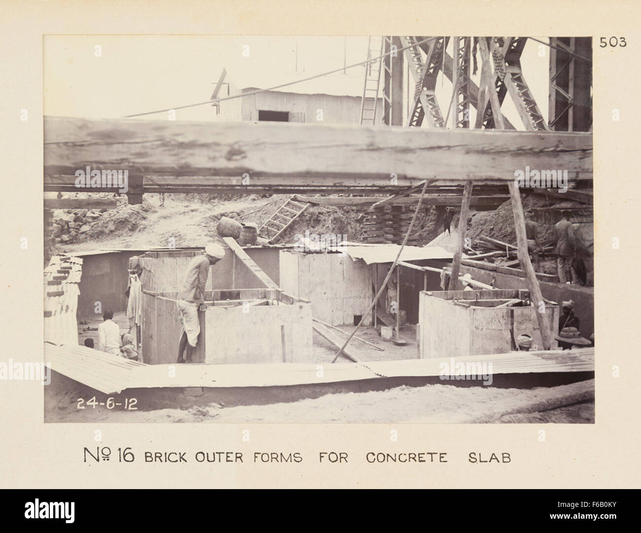 These brick outer forms are used in concrete slab bridge construction ...