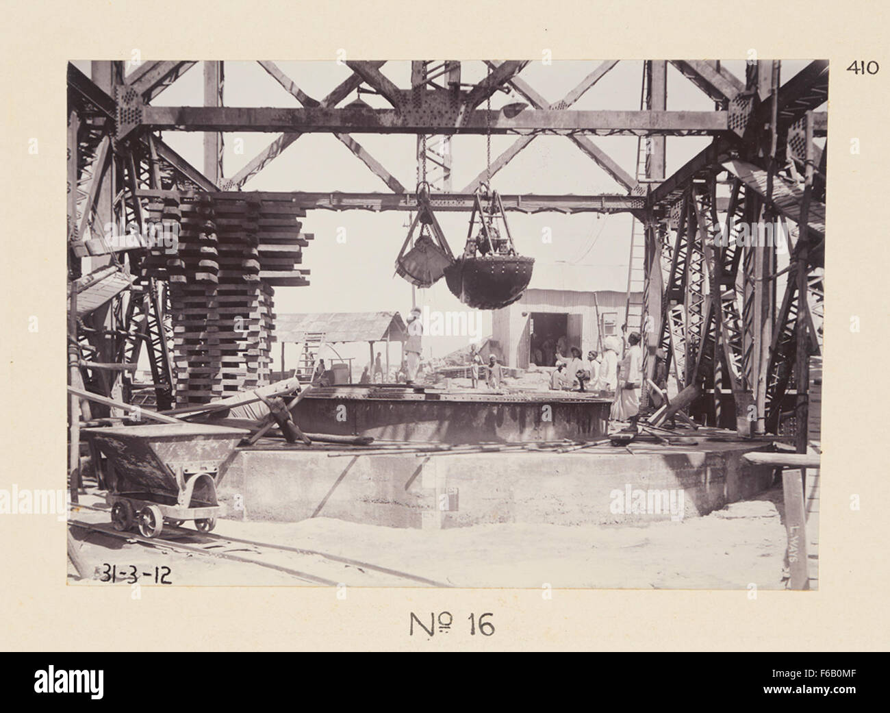 An engineering drawing showing the construction of No. 16 bridge for a ...