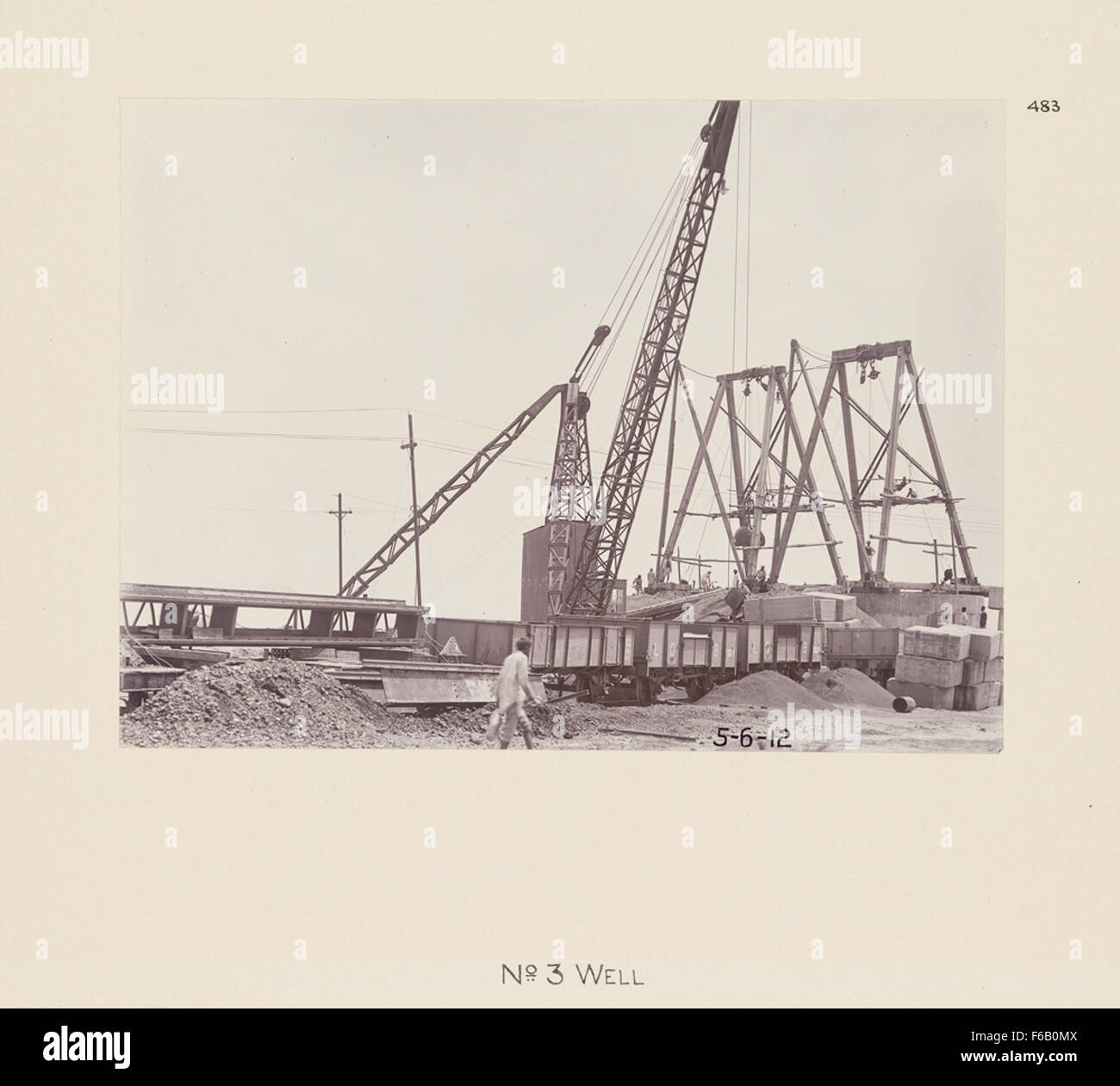 This photograph shows the construction of the No. 3 Well bridge, a ...