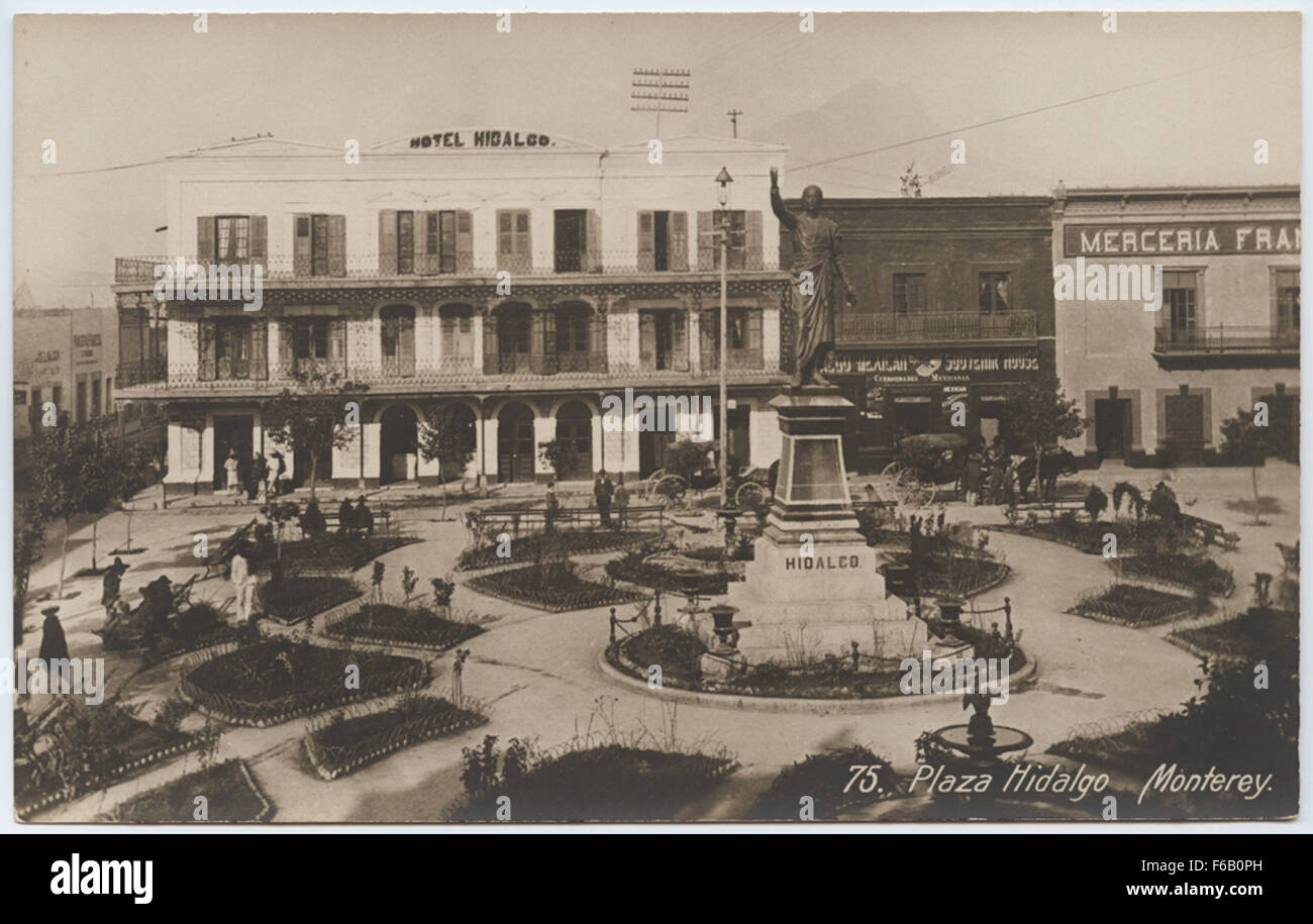 A photograph of Plaza Hidalgo in Monterrey, Nuevo León, Mexico ...