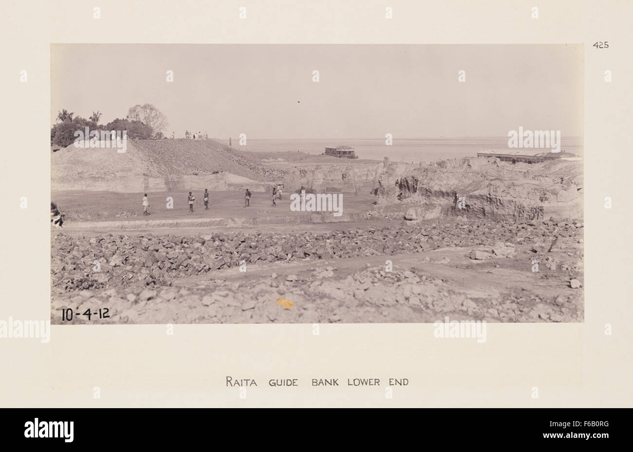 The image depicts the construction of the Raita Guide Bank Lower End ...