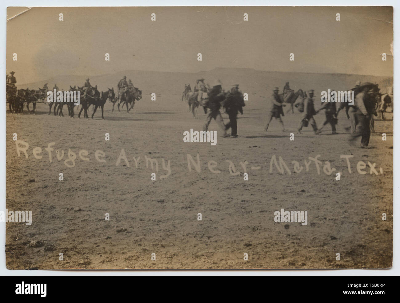 This historical painting depicts the scene of a refugee army near Marfa ...