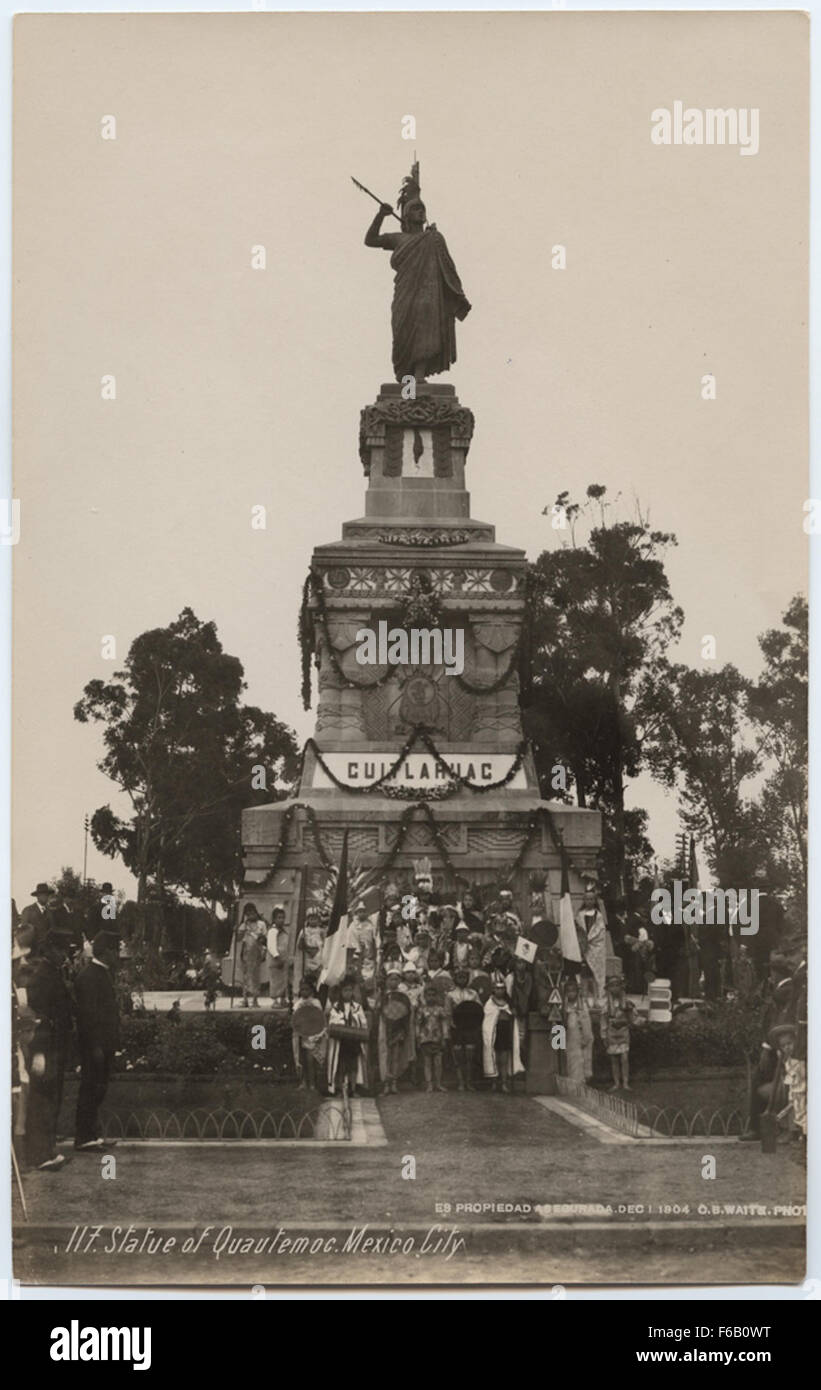 The statue of Cuauhtémoc, located in Mexico City, honors the last Aztec ...