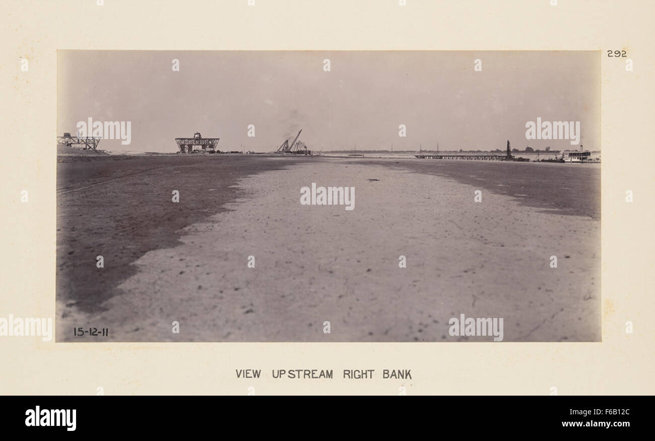 This image shows the construction of a bridge on the right bank ...