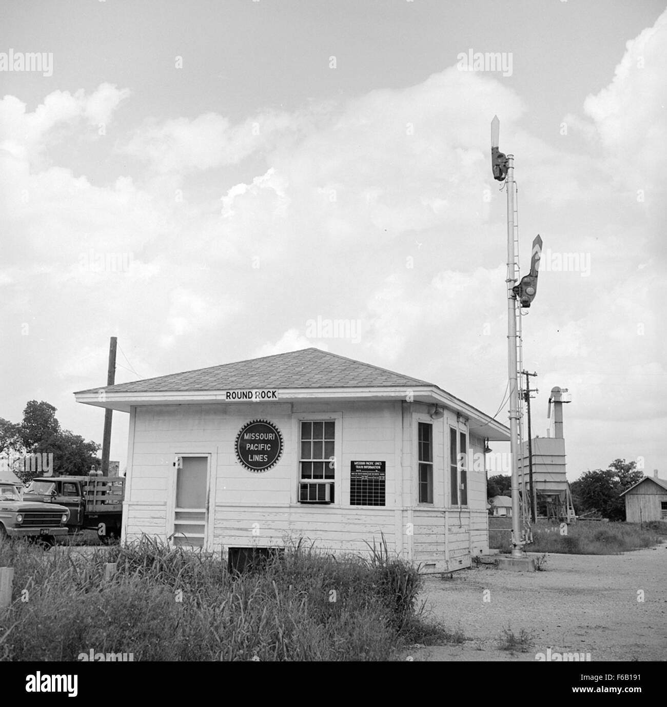 The Missouri Pacific Railroad Station in Round Rock, Texas, represents ...