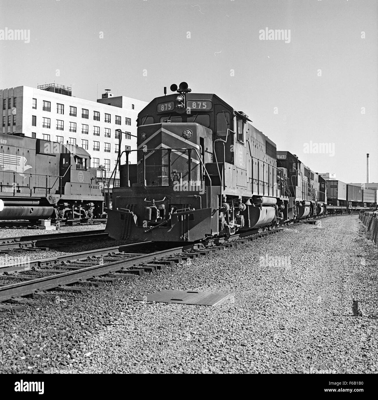 A historical photograph showing the Missouri Pacific Diesel Electric ...