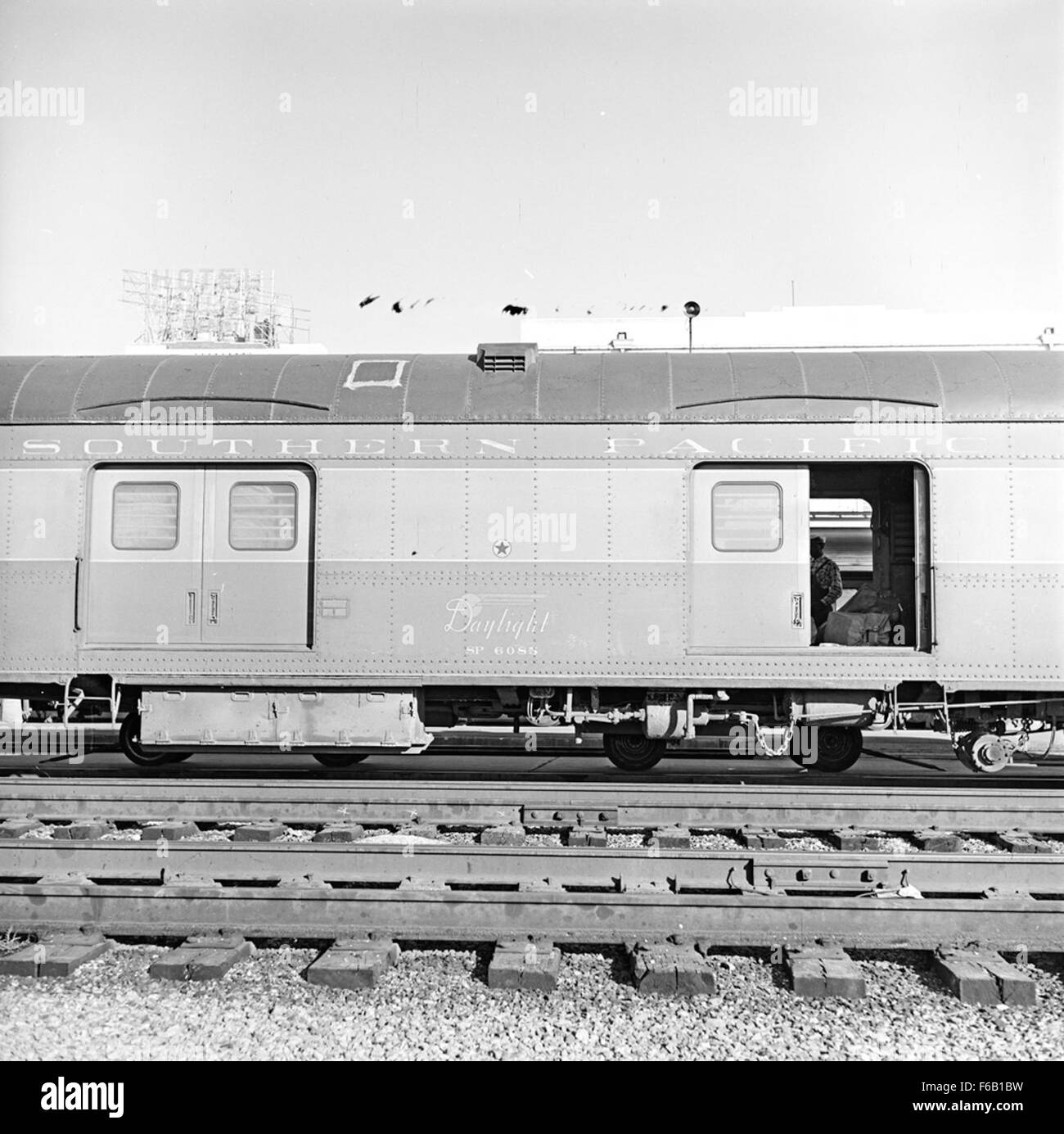 This historical image shows the Southern Pacific Railroad's Baggage and ...