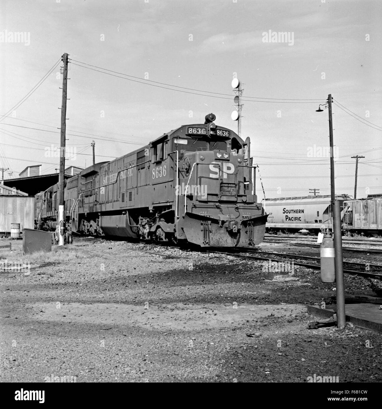 Southern Pacific's Diesel Electric Road Switcher No. 8636, a General Electric diesel locomotive ...