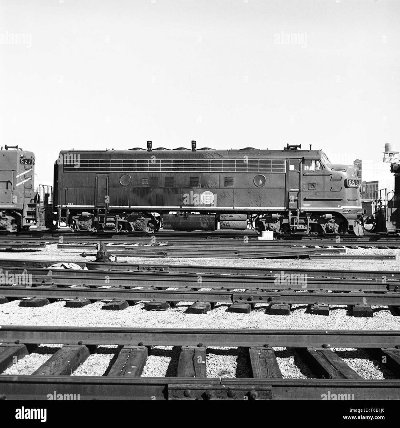 Diesel electric freight locomotive Black and White Stock Photos ...