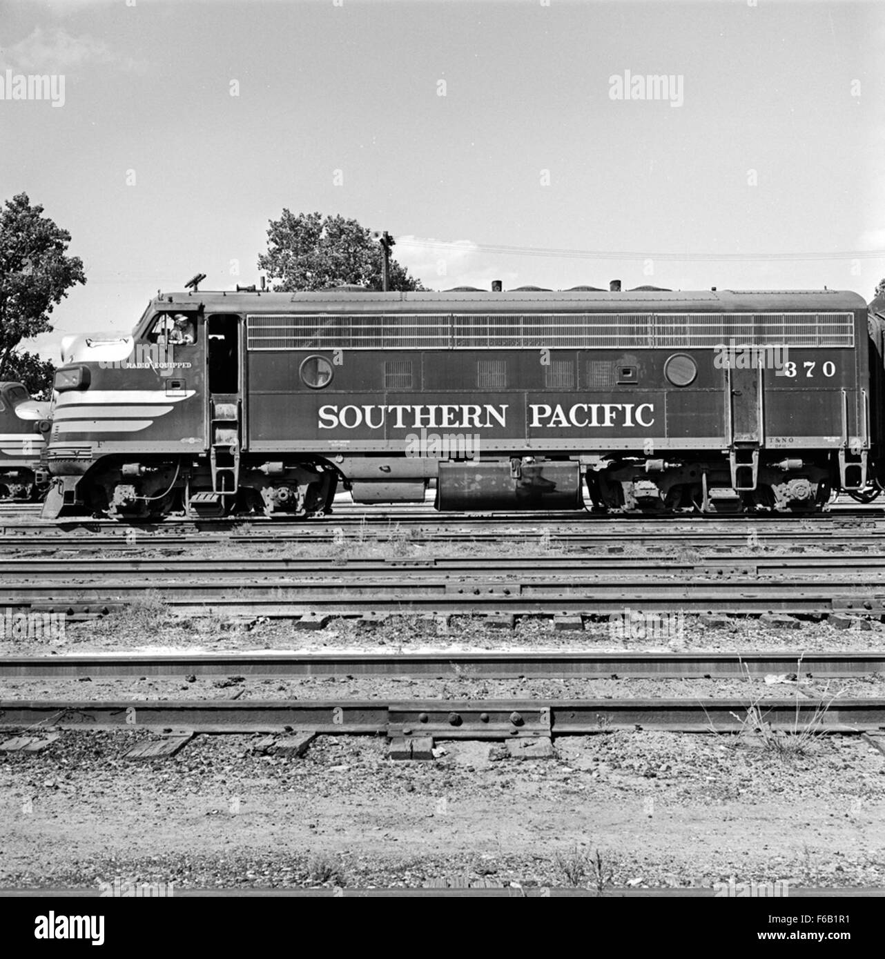 Diesel electric freight locomotive Black and White Stock Photos ...