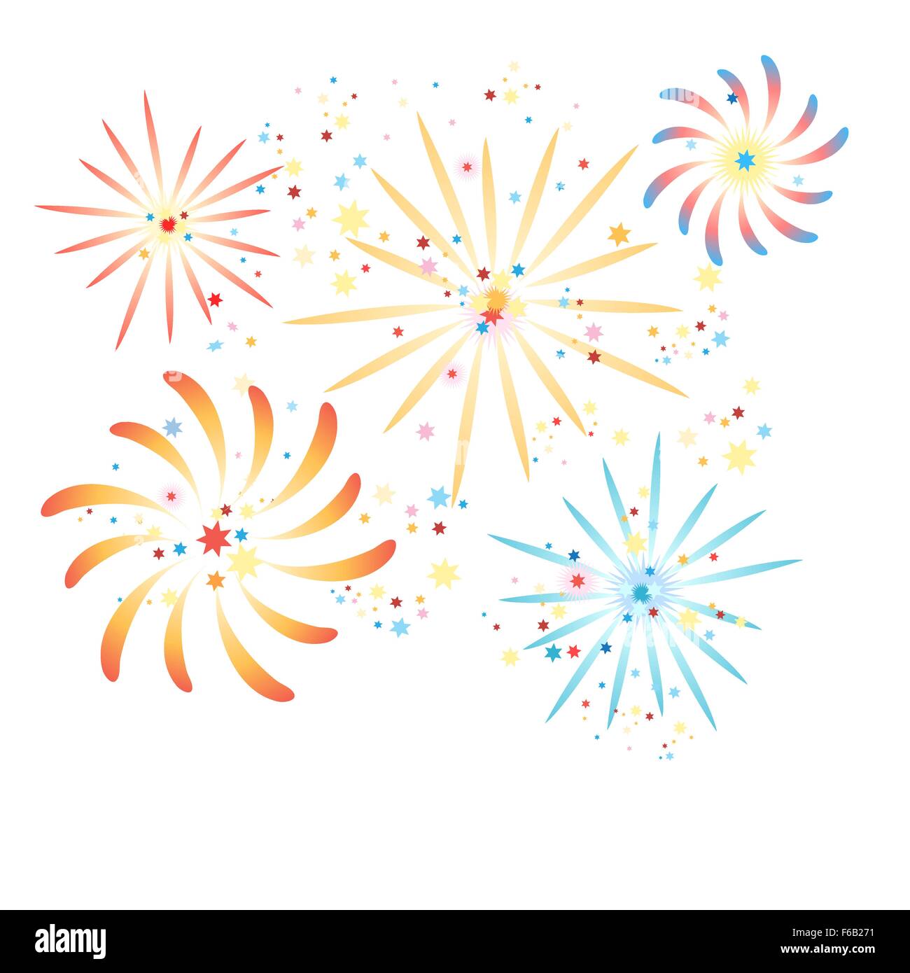 Beautiful vector illustration of fireworks in the background Stock ...