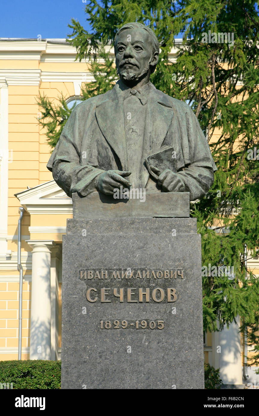 Statue of the Russian physiologist Ivan Sechenov (1829-1905) in Moscow ...