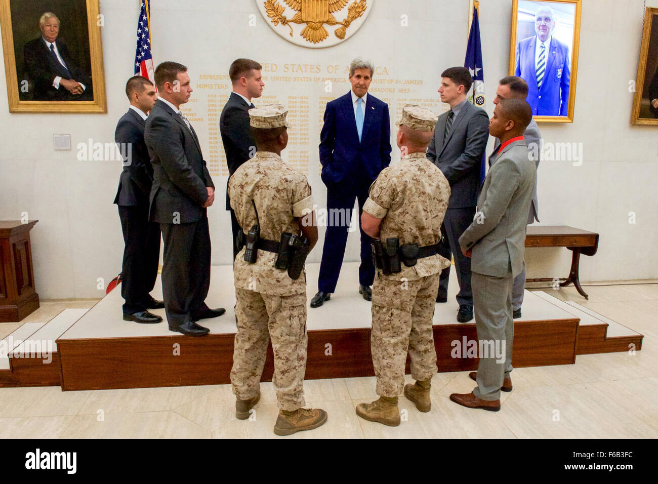 Secretary Kerry Chats With Marine Security Guard Detachment Members ...