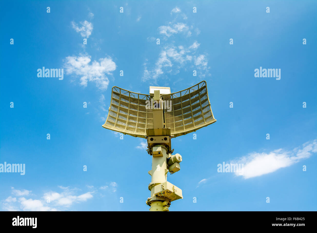 Radar radio receiving station and blue sky Stock Photo - Alamy