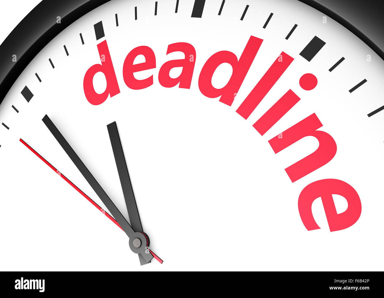 Business time limit concept with a clock and deadline word and sign ...