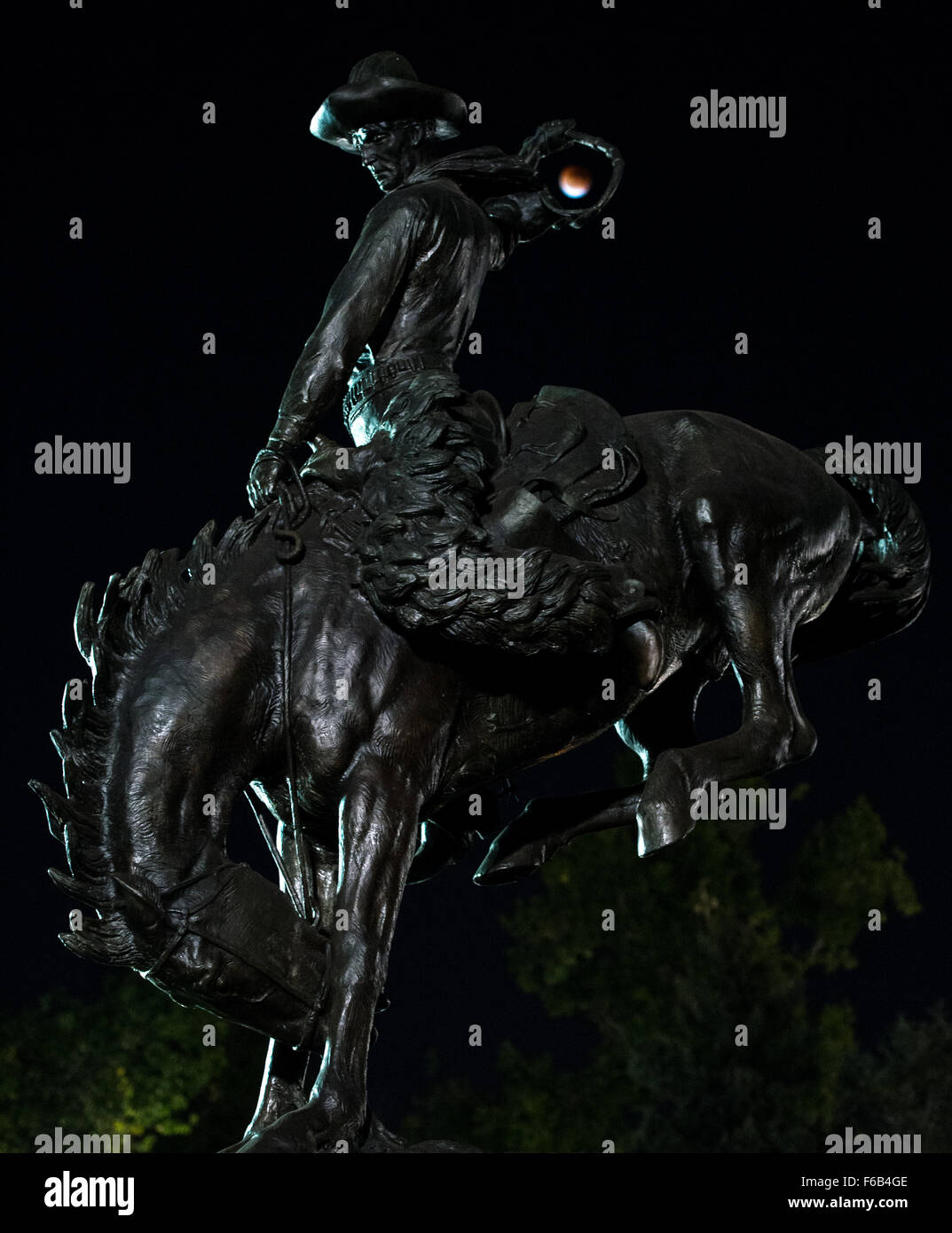 A supermoon during a total lunar eclipse is observed in Denver, near ...