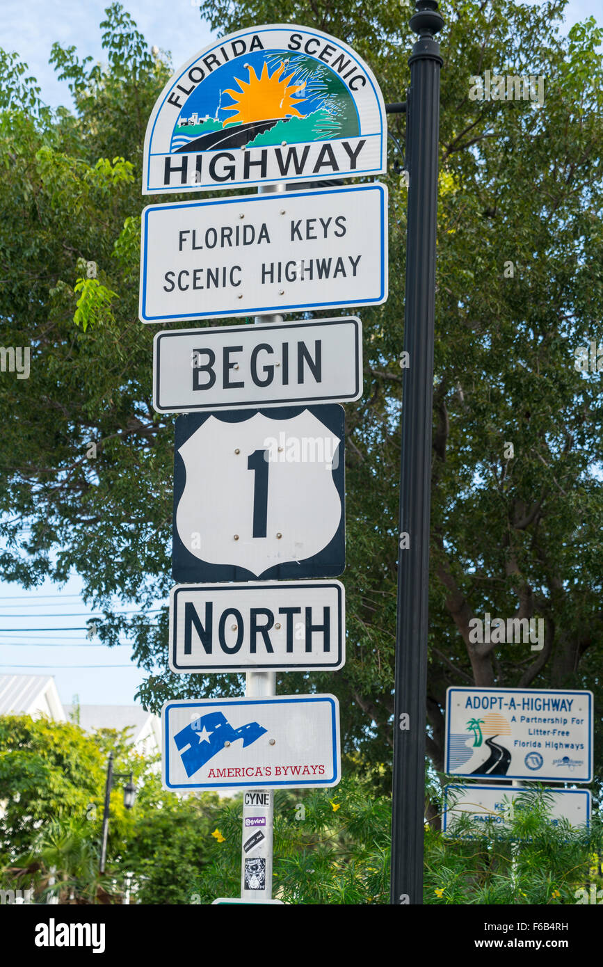 Interstate Highway ! at Key West Stock Photo - Alamy