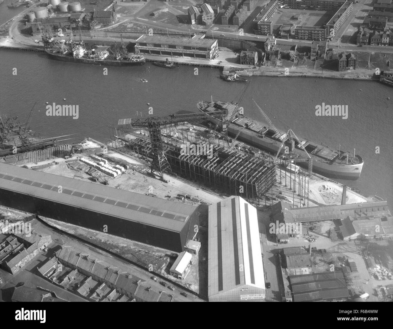 This 1960 aerial photograph captures the industrial landscape of ...