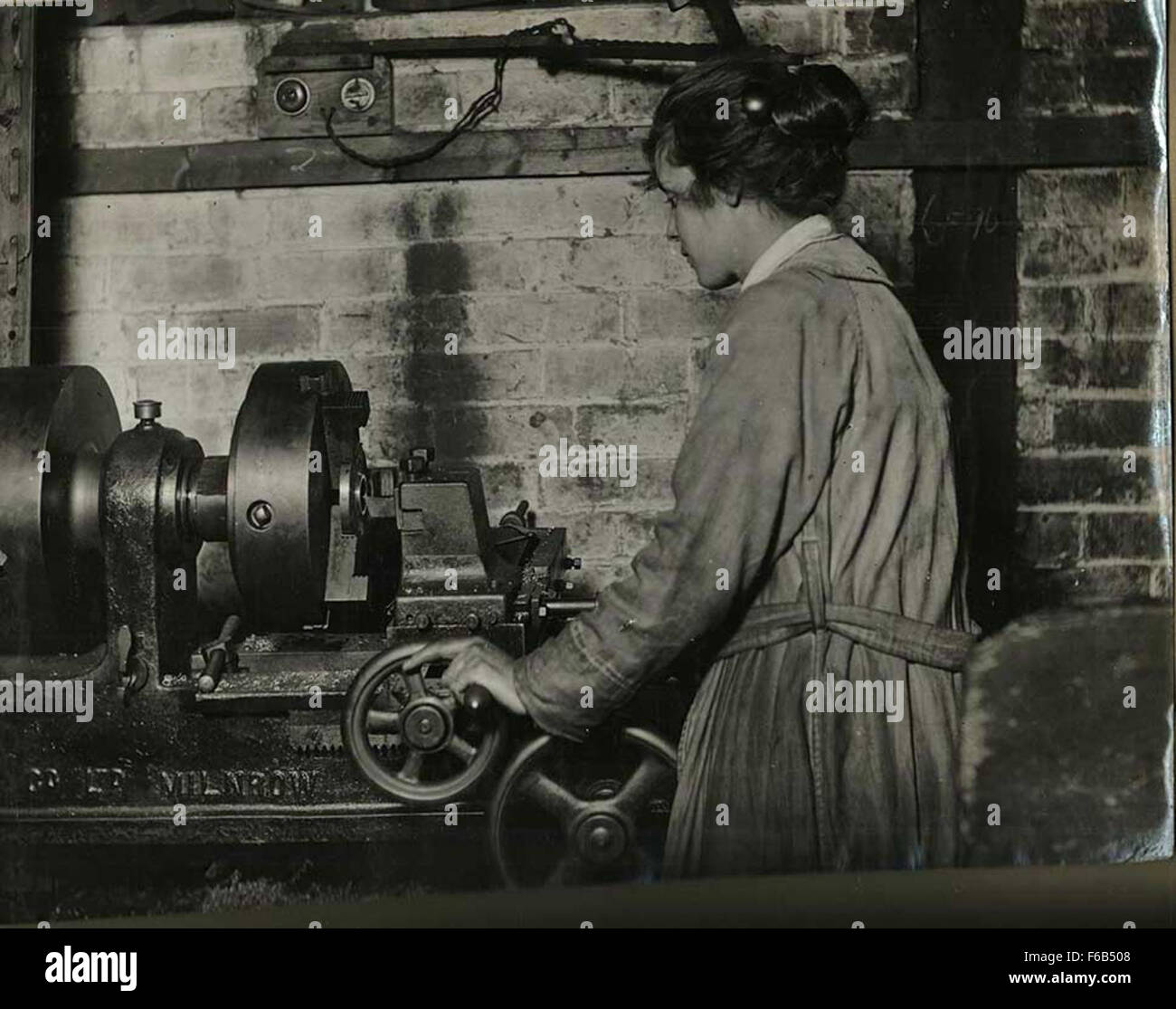 This photograph depicts the process of turning flanges, an important ...