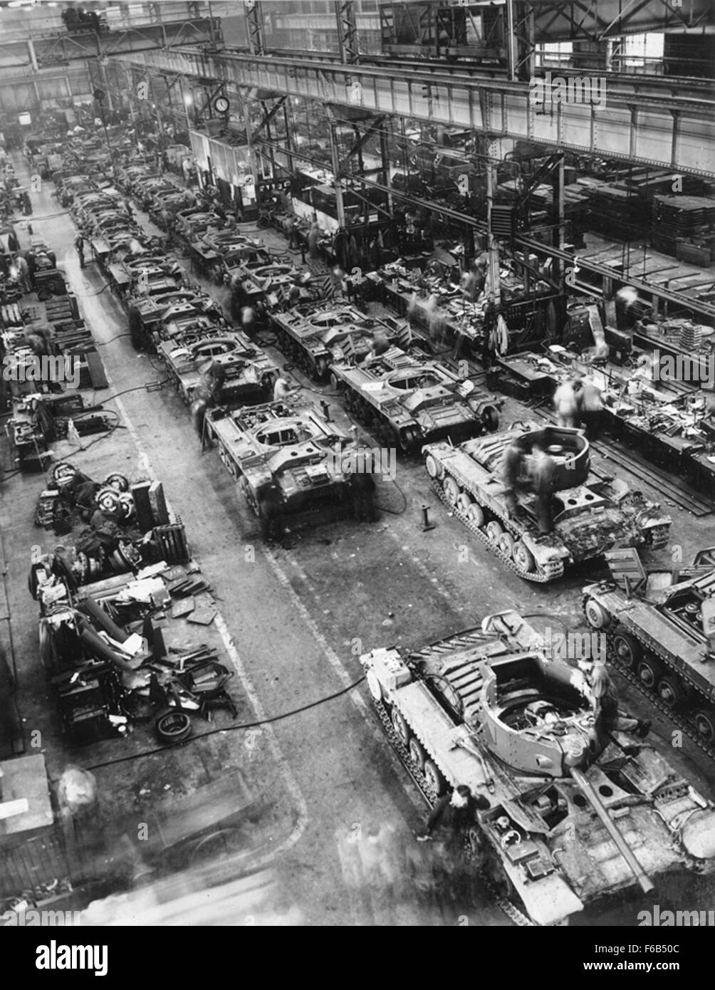 War equipment manufacturing during Black and White Stock Photos ...