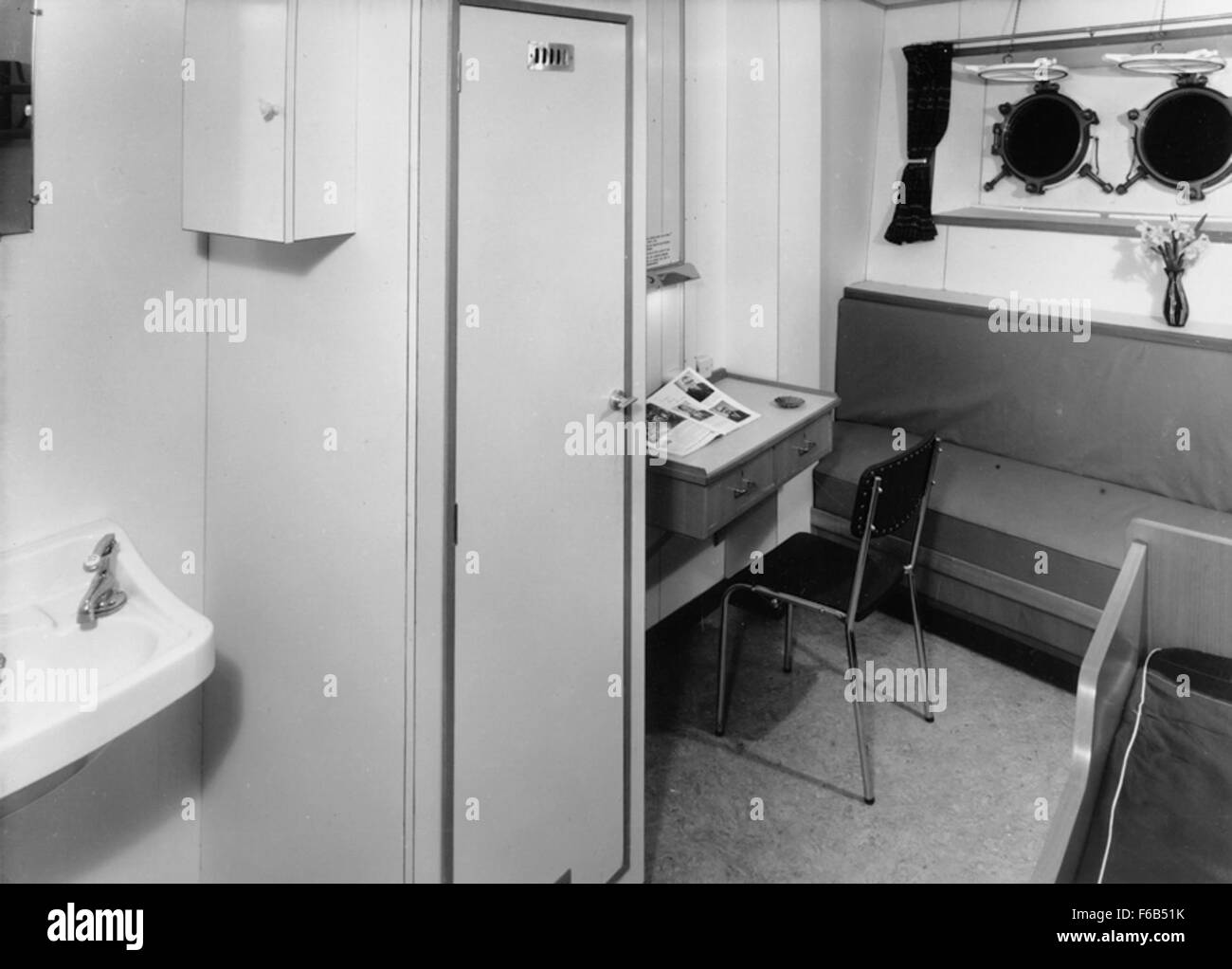 This photograph shows a seaman’s cabin aboard the 'Borgsten,' a tanker ...