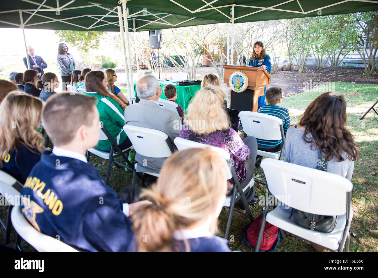 NASA astronaut Cady Coleman, speaks at an event celebrating the ...