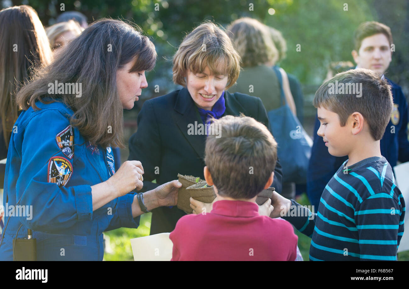 NASA astronaut Cady Coleman, speaks to students at an event celebrating ...