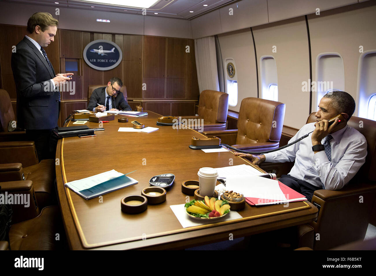 President Barack Obama talks on the phone with Prime Minister Benjamin ...