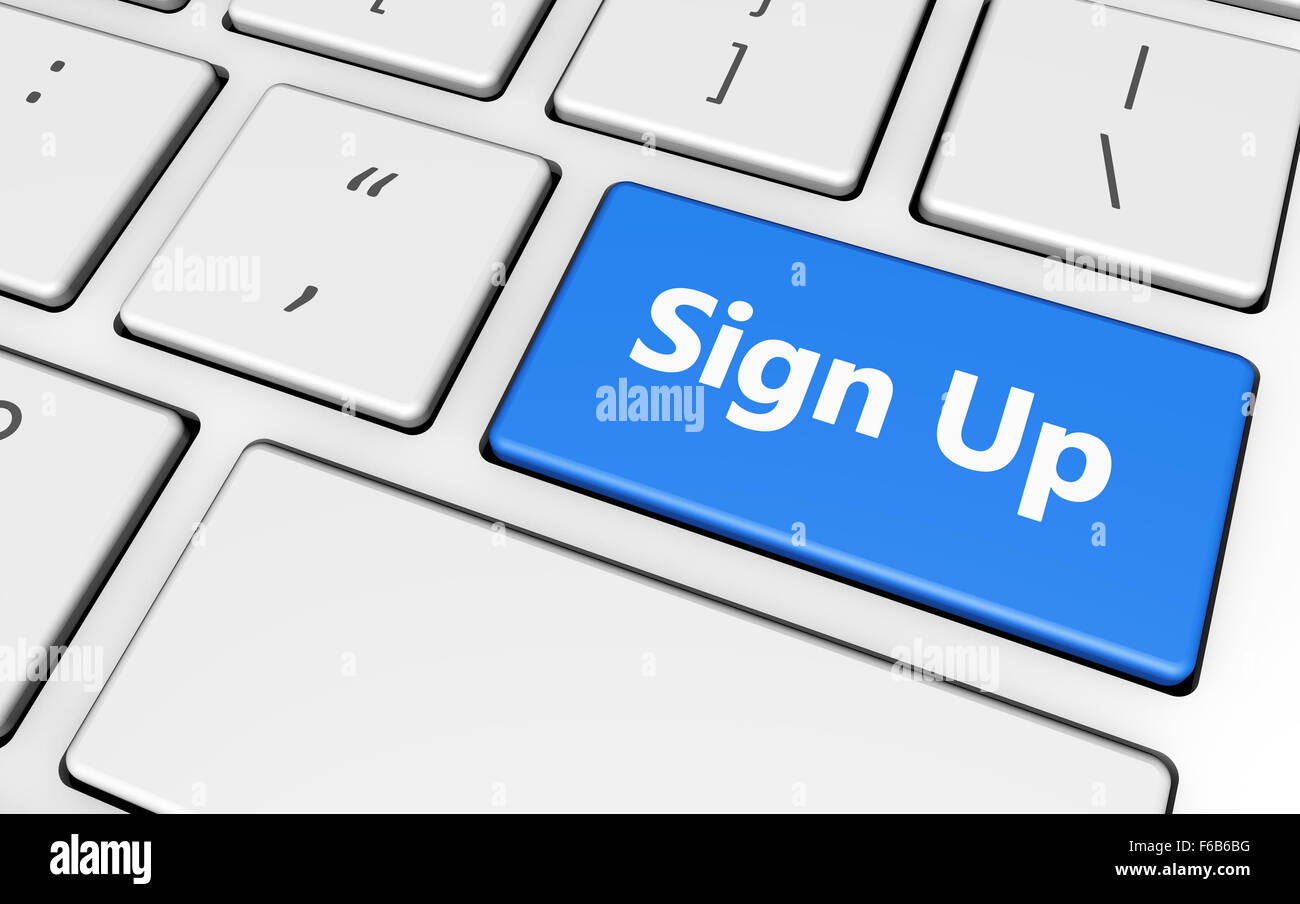 Website and Internet concept 3d illustration with sign up word on a ...