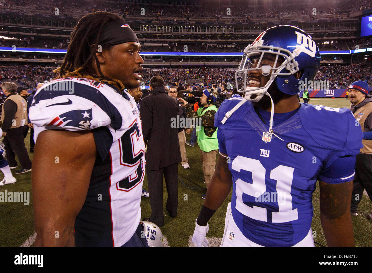 East Rutherford, New Jersey, USA. 15th Nov, 2015. New England Patriots ...