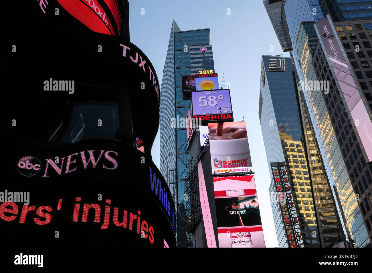 Times Square Advertising and Buildings with ABC Channel 7 Studios in ...