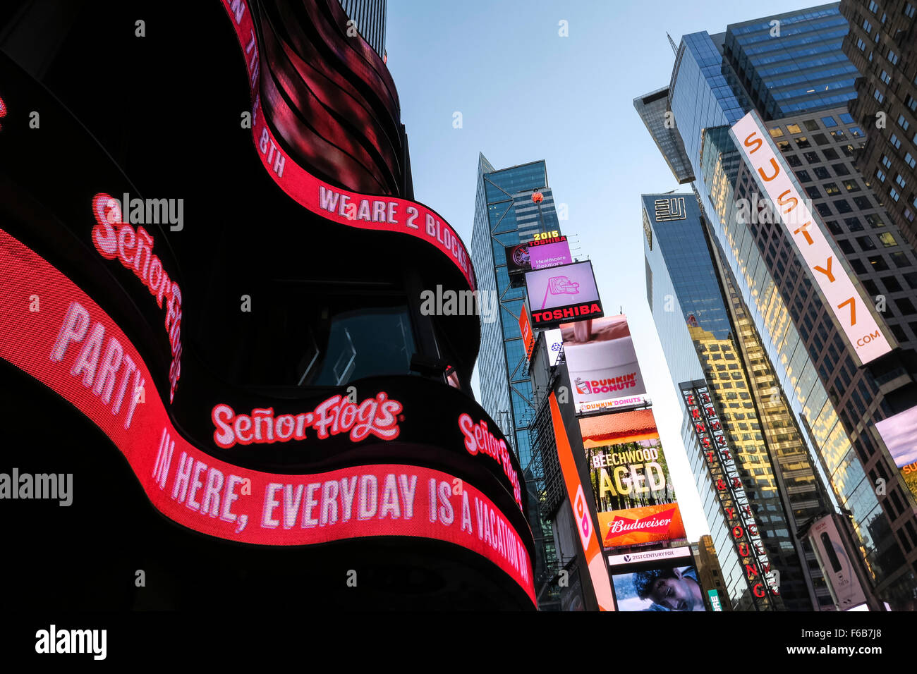 Times Square Advertising and Buildings with ABC Channel 7 Studios in ...
