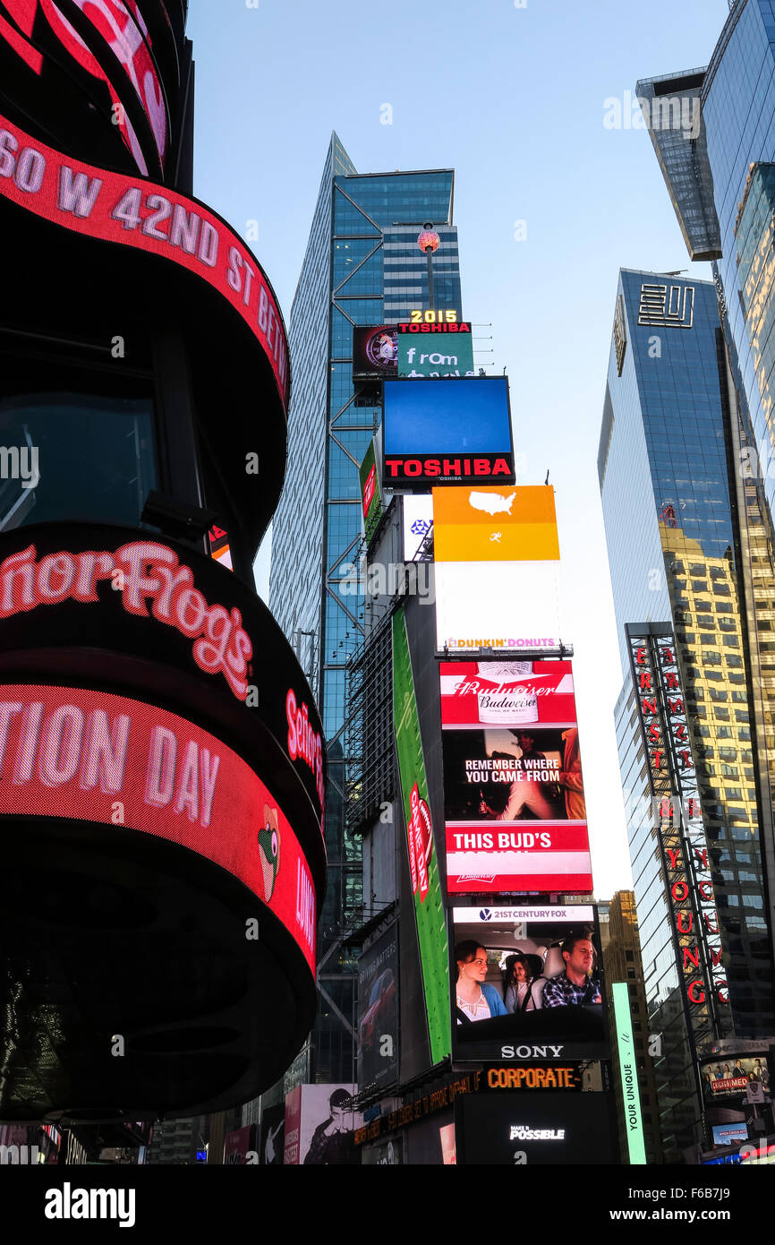 Times Square Advertising and Buildings with ABC Channel 7 Studios in ...