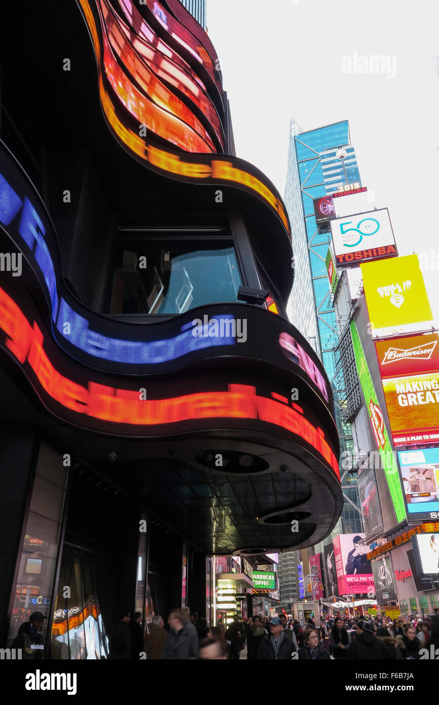 Times Square Advertising and Buildings with ABC Channel 7 Studios in ...