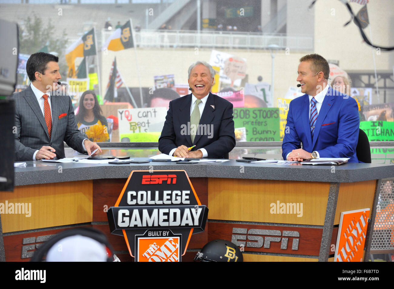 Waco, Texas, USA. 14th Nov, 2015. ESPN college football analysts Rece ...