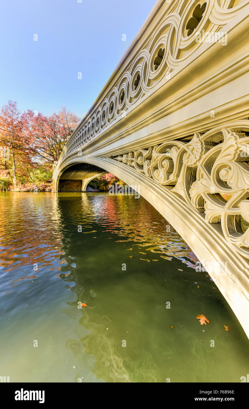 The Bow Bridge is a cast iron bridge located in Central Park, New York ...
