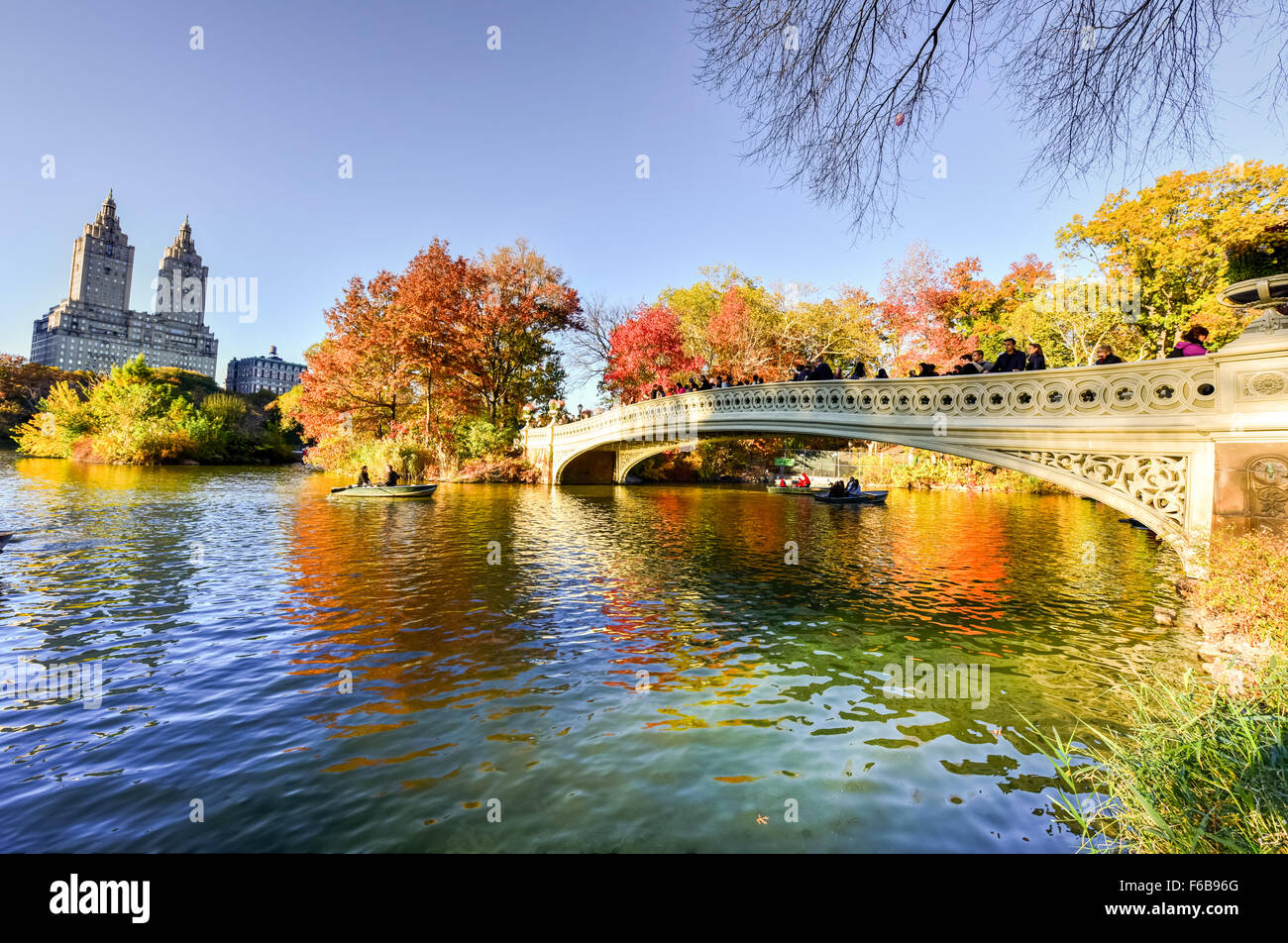 The Bow Bridge is a cast iron bridge located in Central Park, New York ...