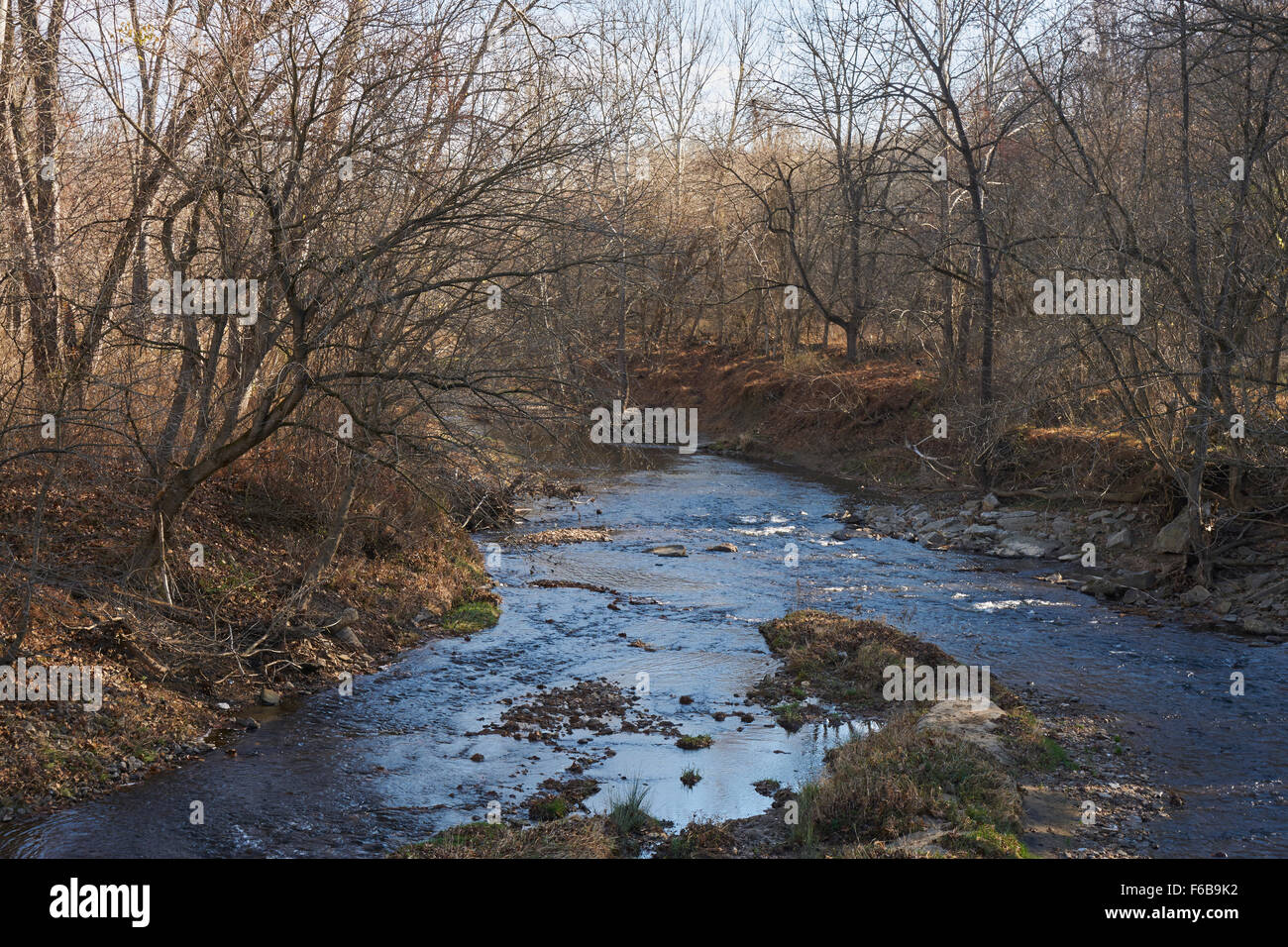 Patapsco River at Mariottsville, Maryland, USA stick season Stock Photo ...