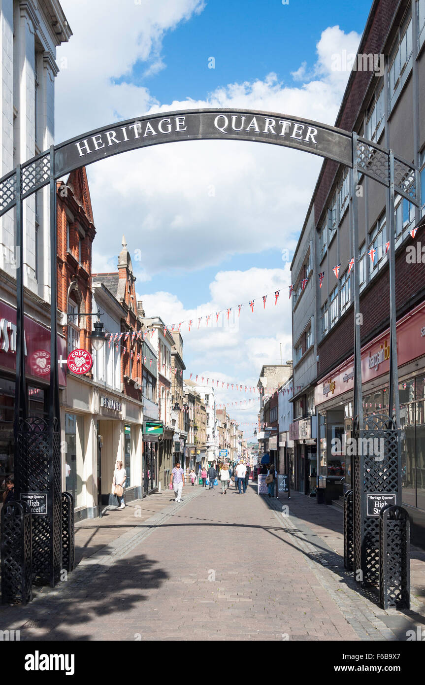 Entrance to Heritage Quarter, High Street, Gravesend, Kent, England ...